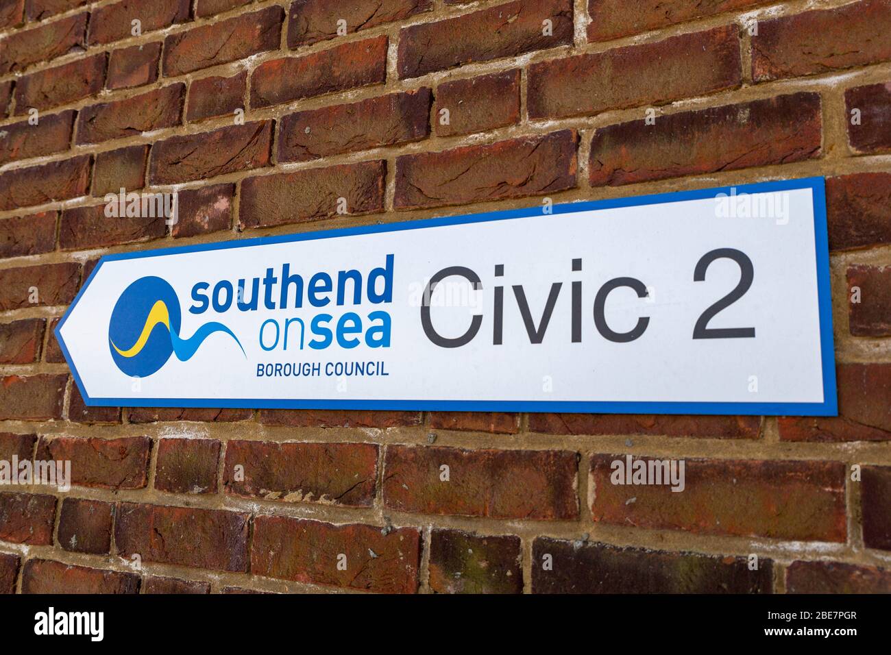 Southend on Sea, Borough Council, Civic 2, sign. Southend-on-Sea, UK ...