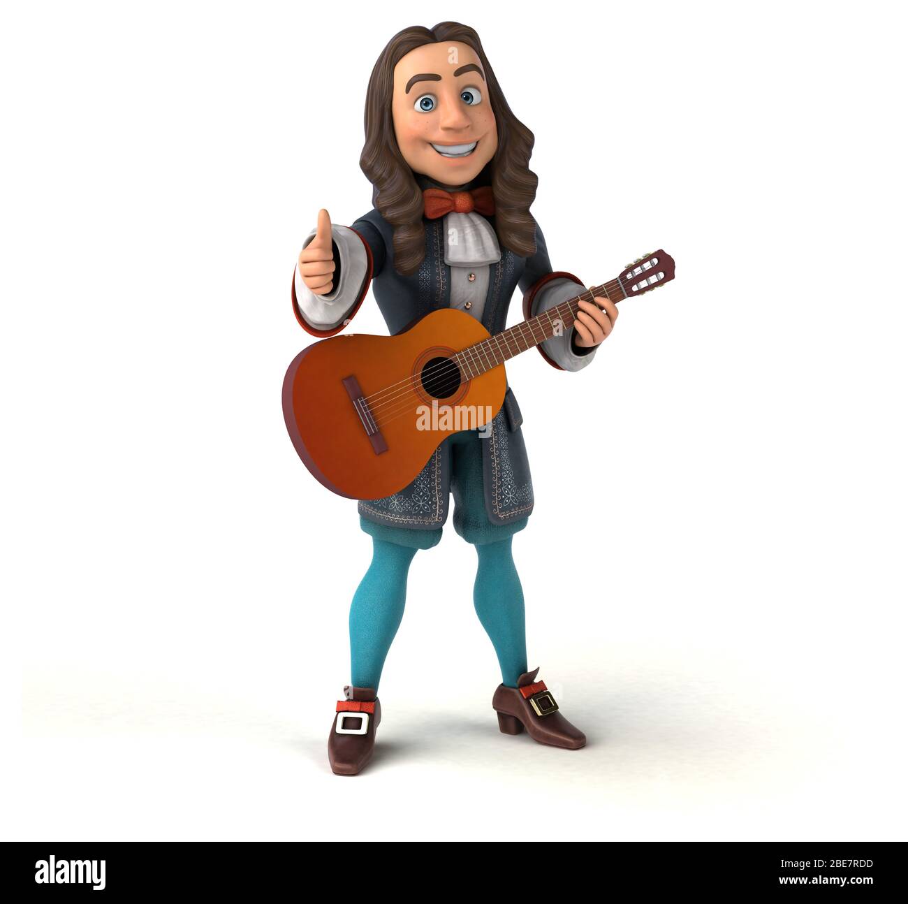 3D Illustration of a cartoon man in historical baroque costume Stock ...