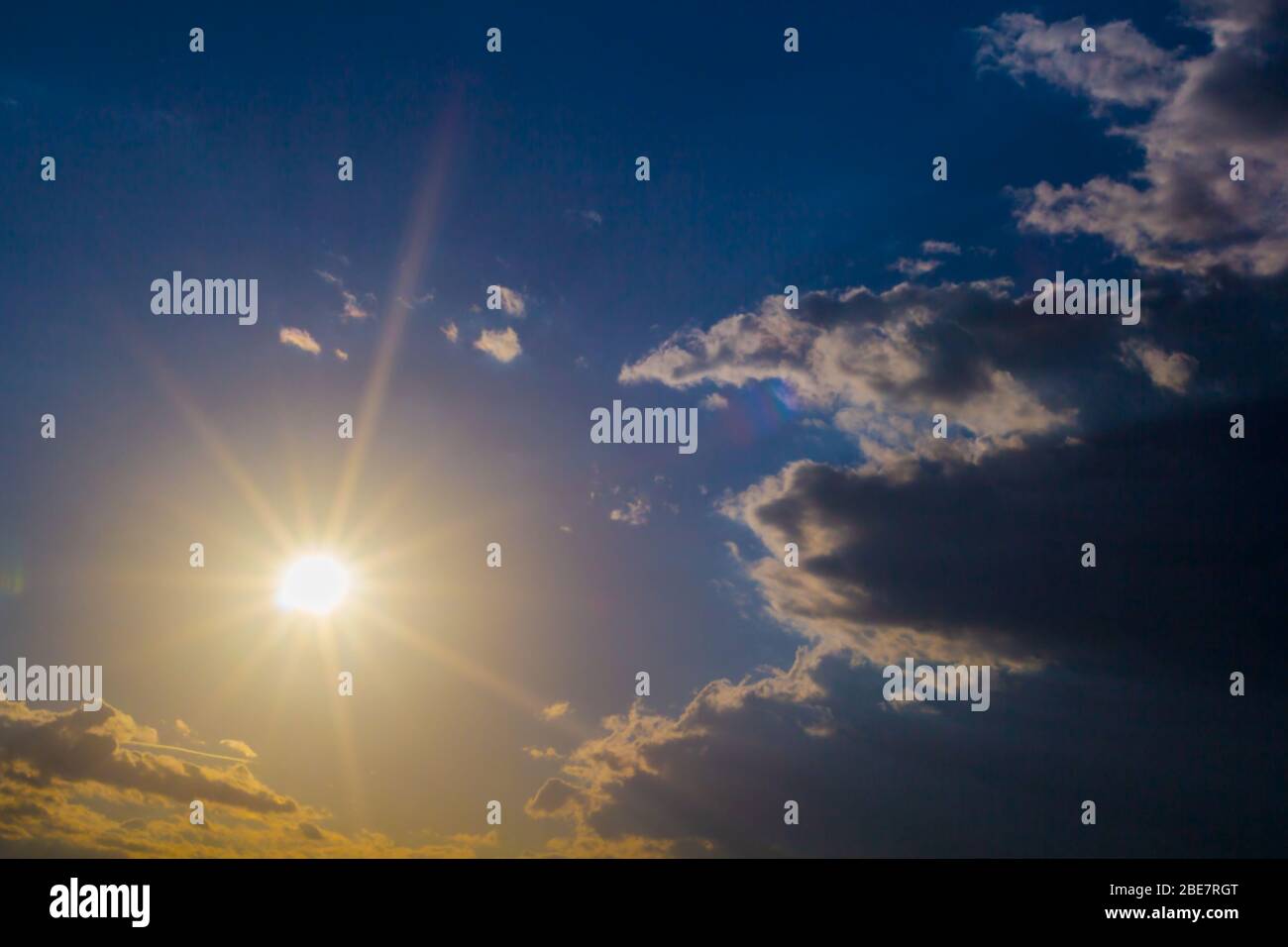 Overcast sky before storm. Rain Clouds in rainy season and the sun ...