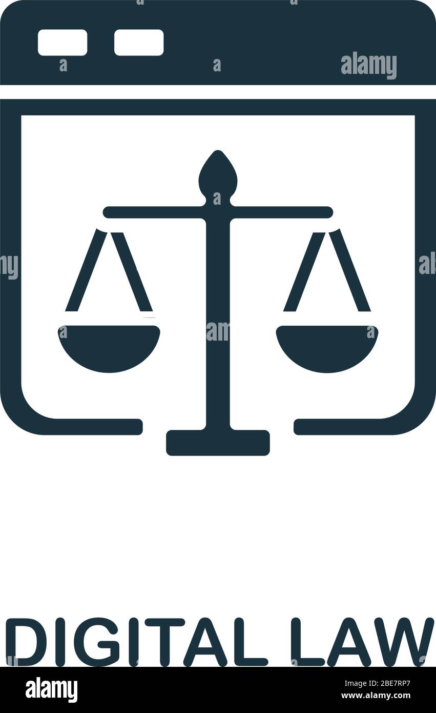 Digital Law icon. Simple line element Digital Law symbol for templates ...