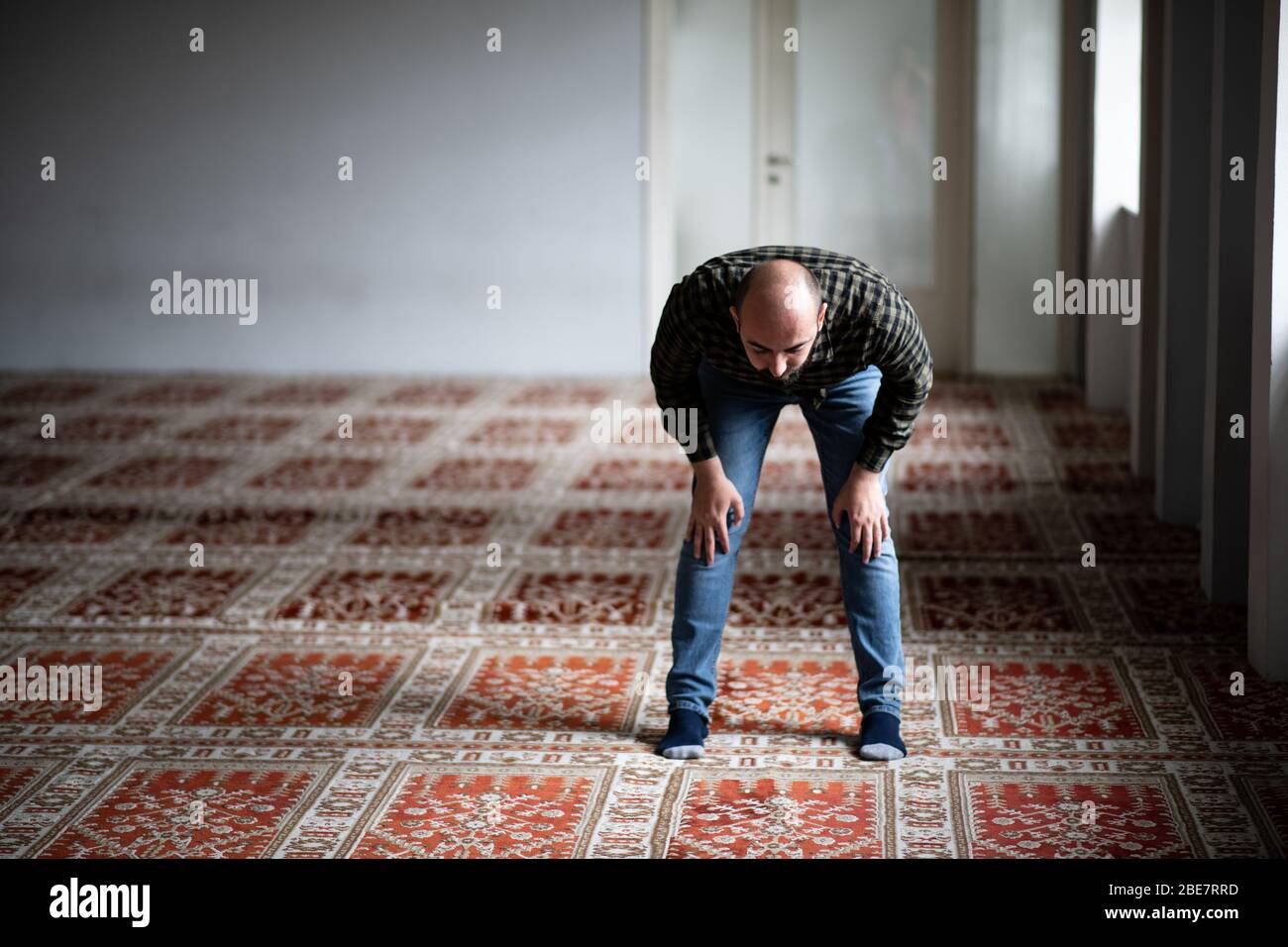 Portrait of a Young Muslim Man Making Traditional Prayer to God Allah ...