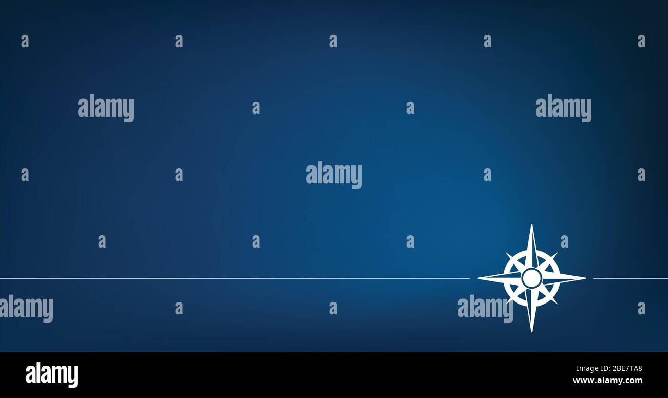 Blue background with compass rose. Classic blue background. Stock ...