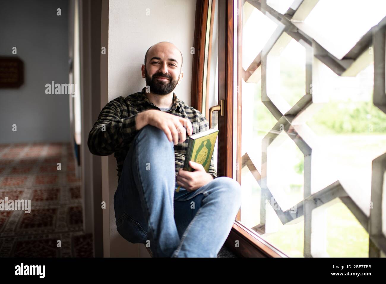 Beard Muslim Man Reading Holy Islamic Book Koran Stock Photo - Alamy