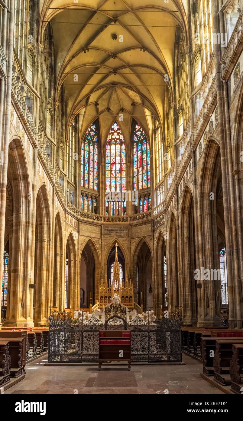 The soaring height of the Chancel of St. Vitus Cathedral designed by ...