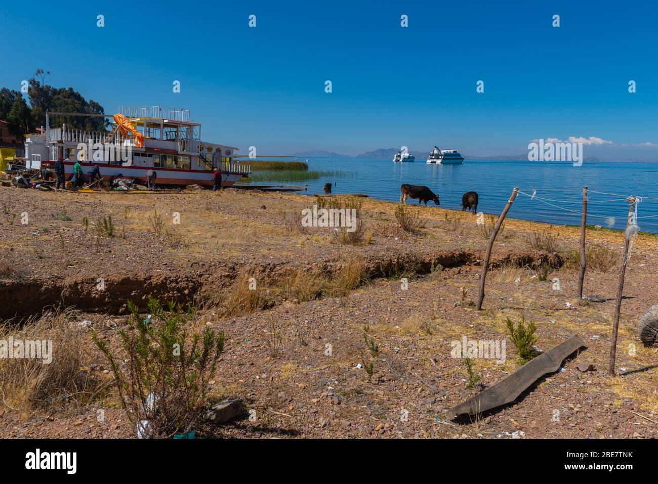 Peninsula Huata, Department La Paz, Bolivia, Latin America Stock Photo ...