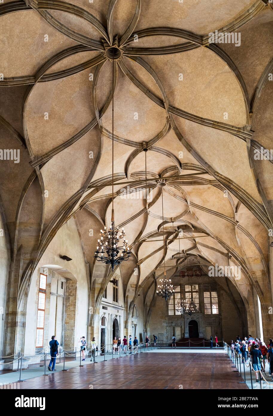 Vladislav Hall in the Royal Palace has rib vaulting designed by ...