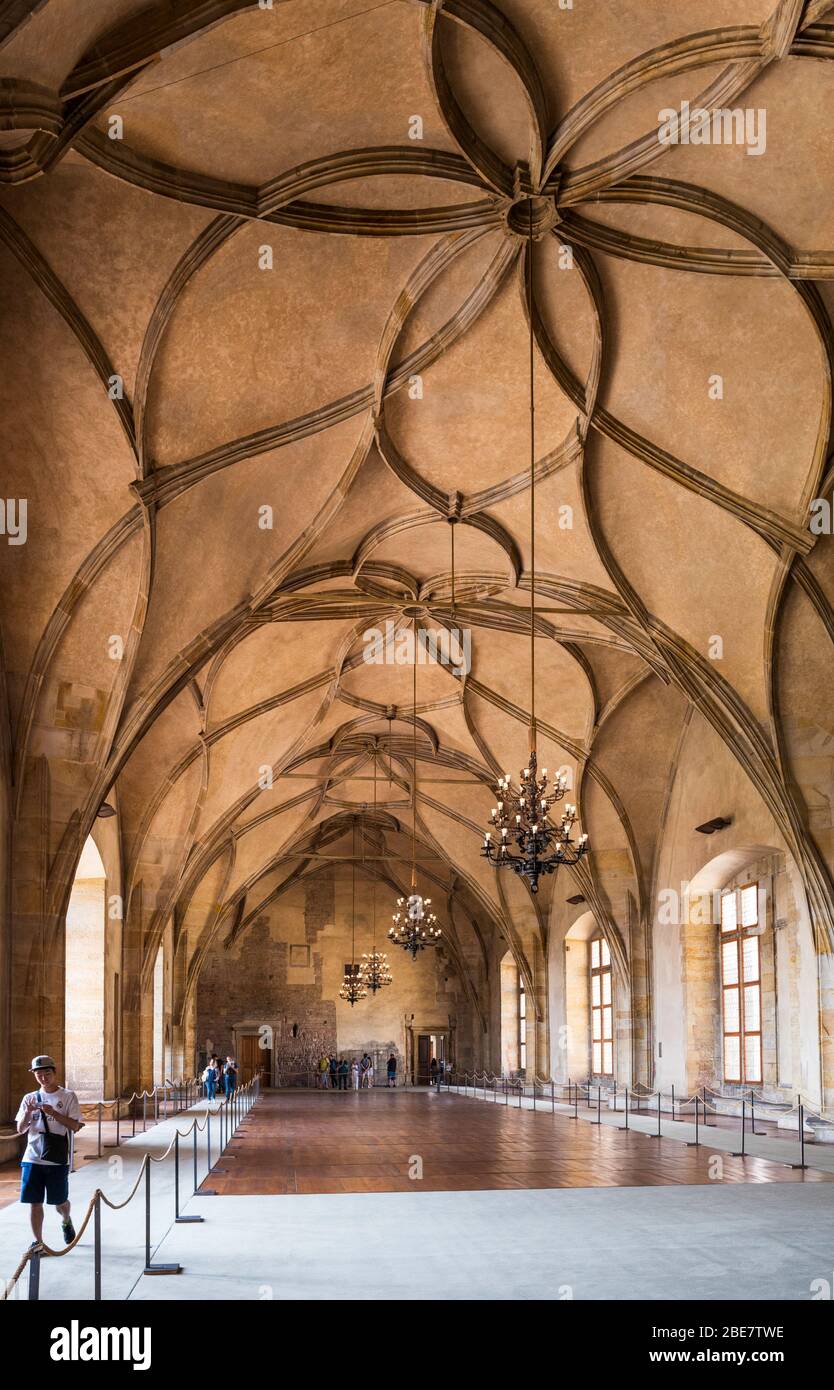 Vladislav Hall in the Royal Palace has rib vaulting designed by ...
