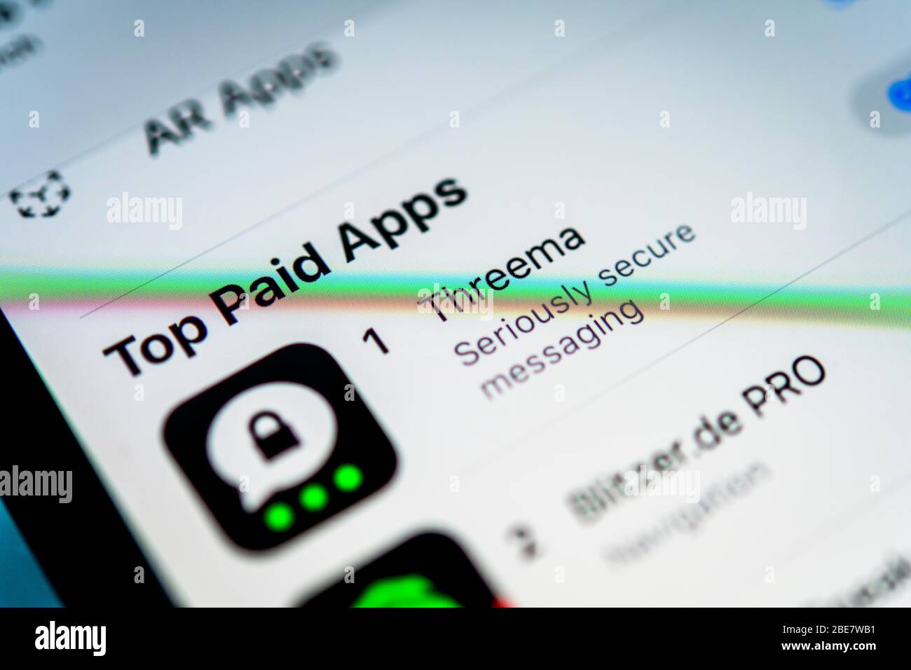 Threema App, Secure encrypted messenger service, app icon, display on ... Threema App, Secure encrypted messenger service, app icon, display on ...