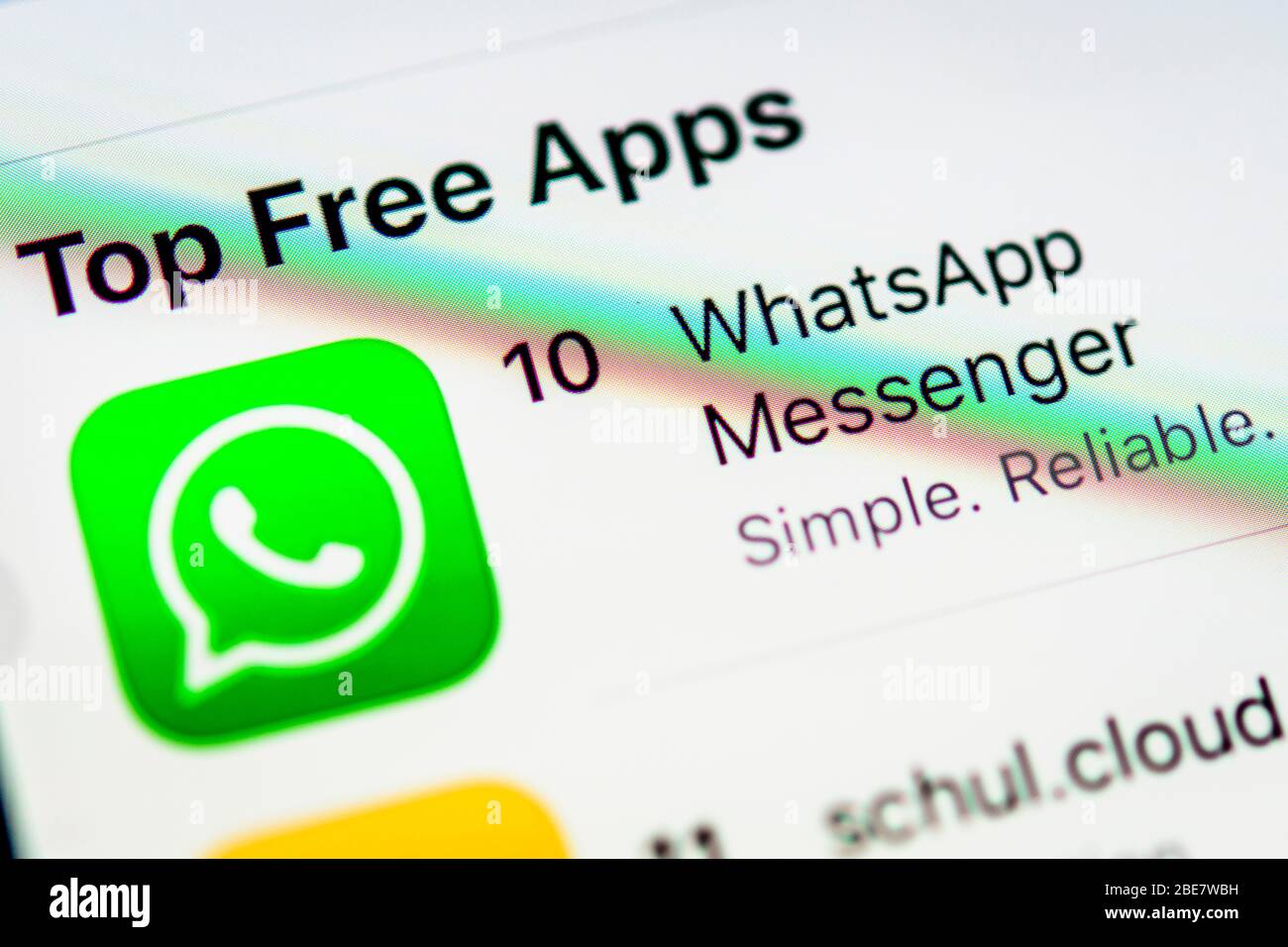 WhatsApp app, messenger service, app icon, display on display of mobile ...
