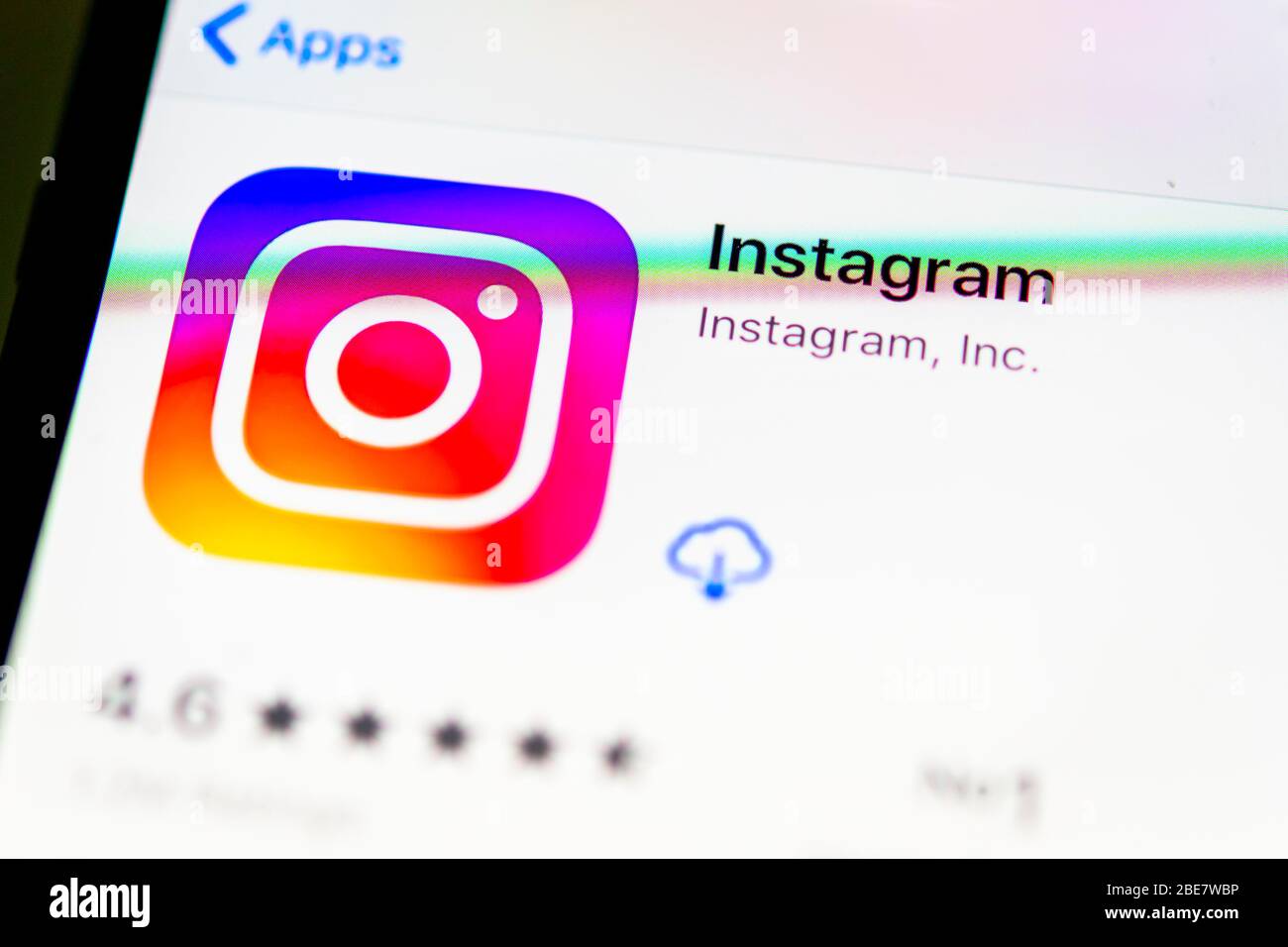 Instagram App, social network, app icon, display on screen of mobile ...
