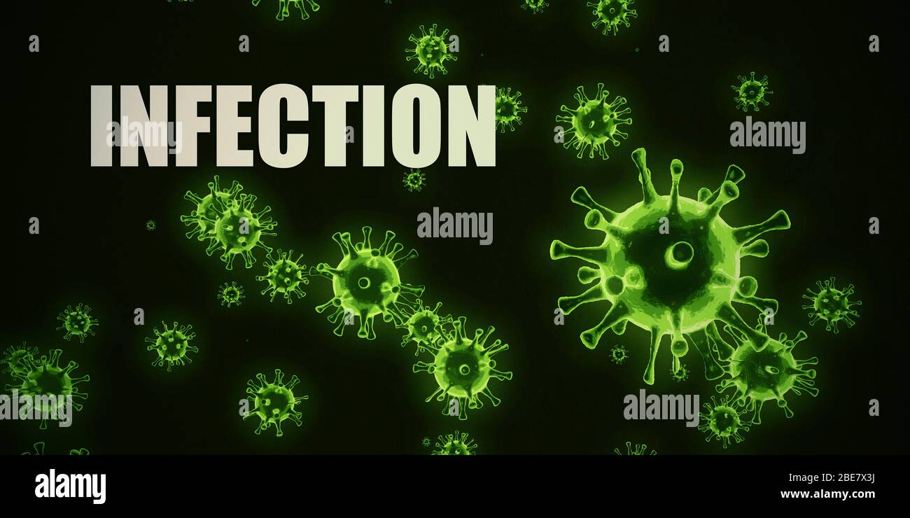 Infection Infection Disease Concept in Black and Green Stock Photo - Alamy