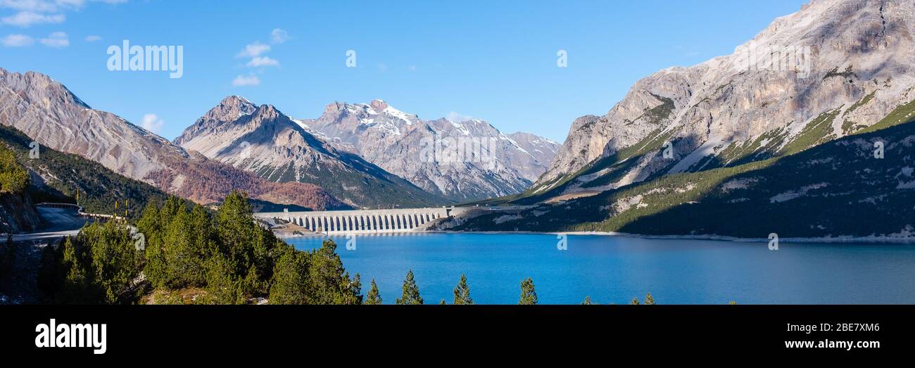 panorama of alpine lakes in the high mountains, lakes of cancano ...