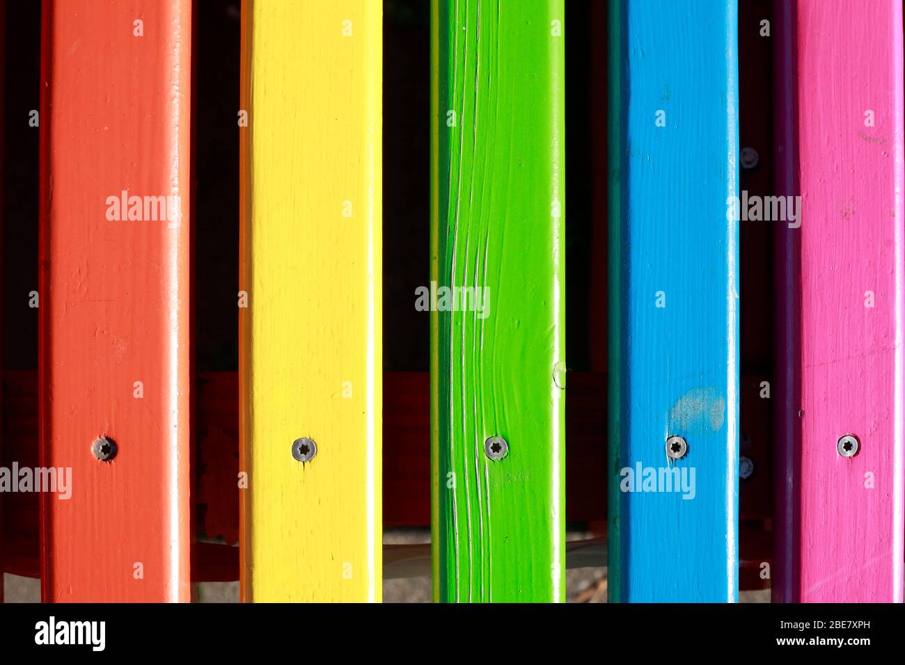 Colorful wooden boards, background picture, wood texture, bench Stock ...