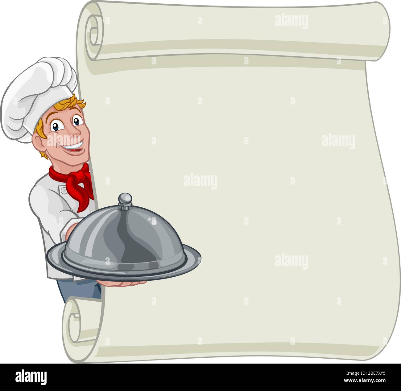 Chef Cook Baker Cartoon Man Menu Sign Background Stock Vector Image ...