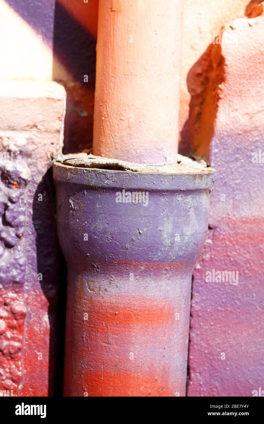 old colorful water pipe made of metal Stock Photo - Alamy