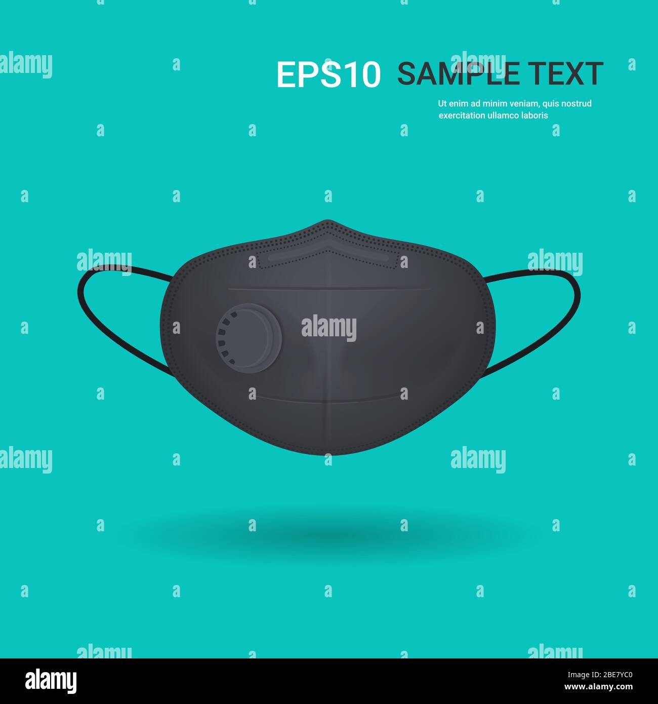 black antiviral medical respiratory face mask protection against ...