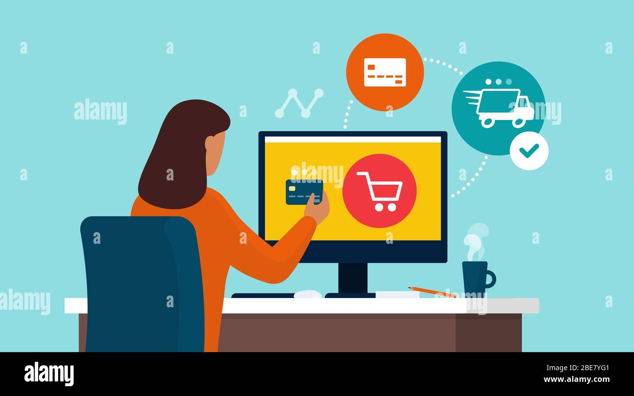 Woman credit card retail Stock Vector Images - Alamy