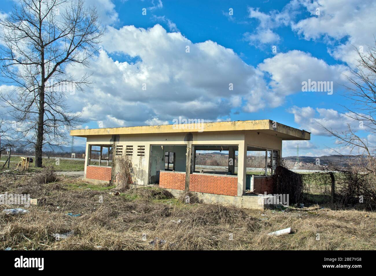 Devastated viscose factory in Serbia in the town of Loznica. Once a ...