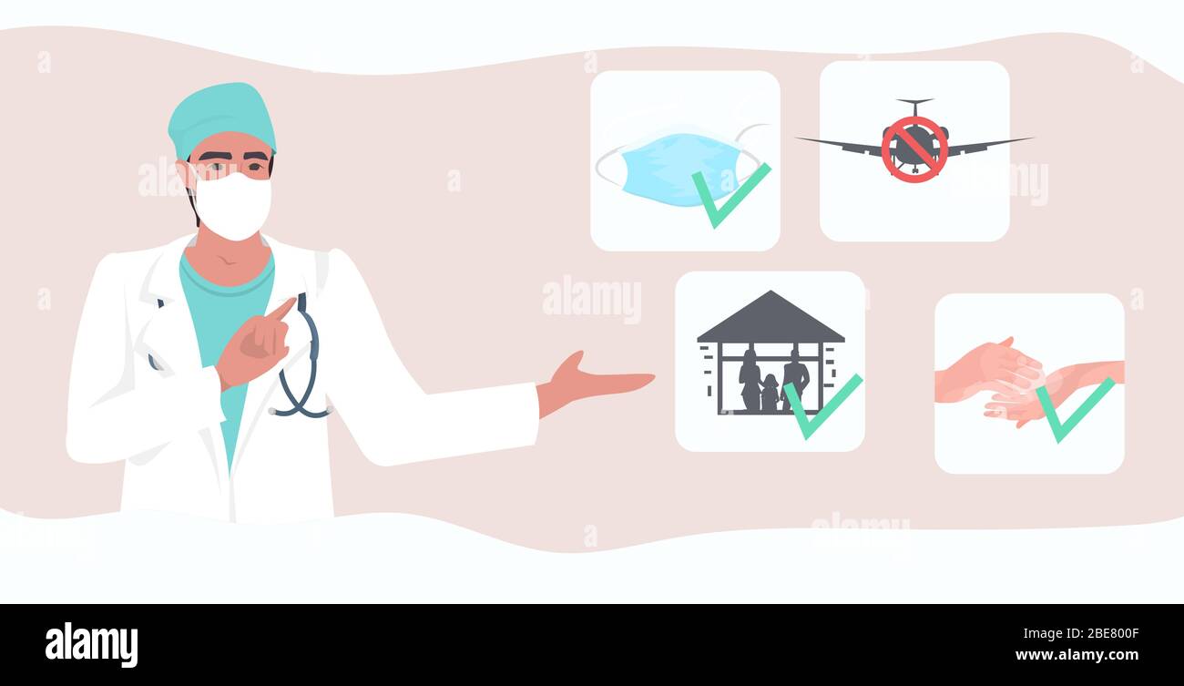 doctor explaining basic protective measures coronavirus prevention ...