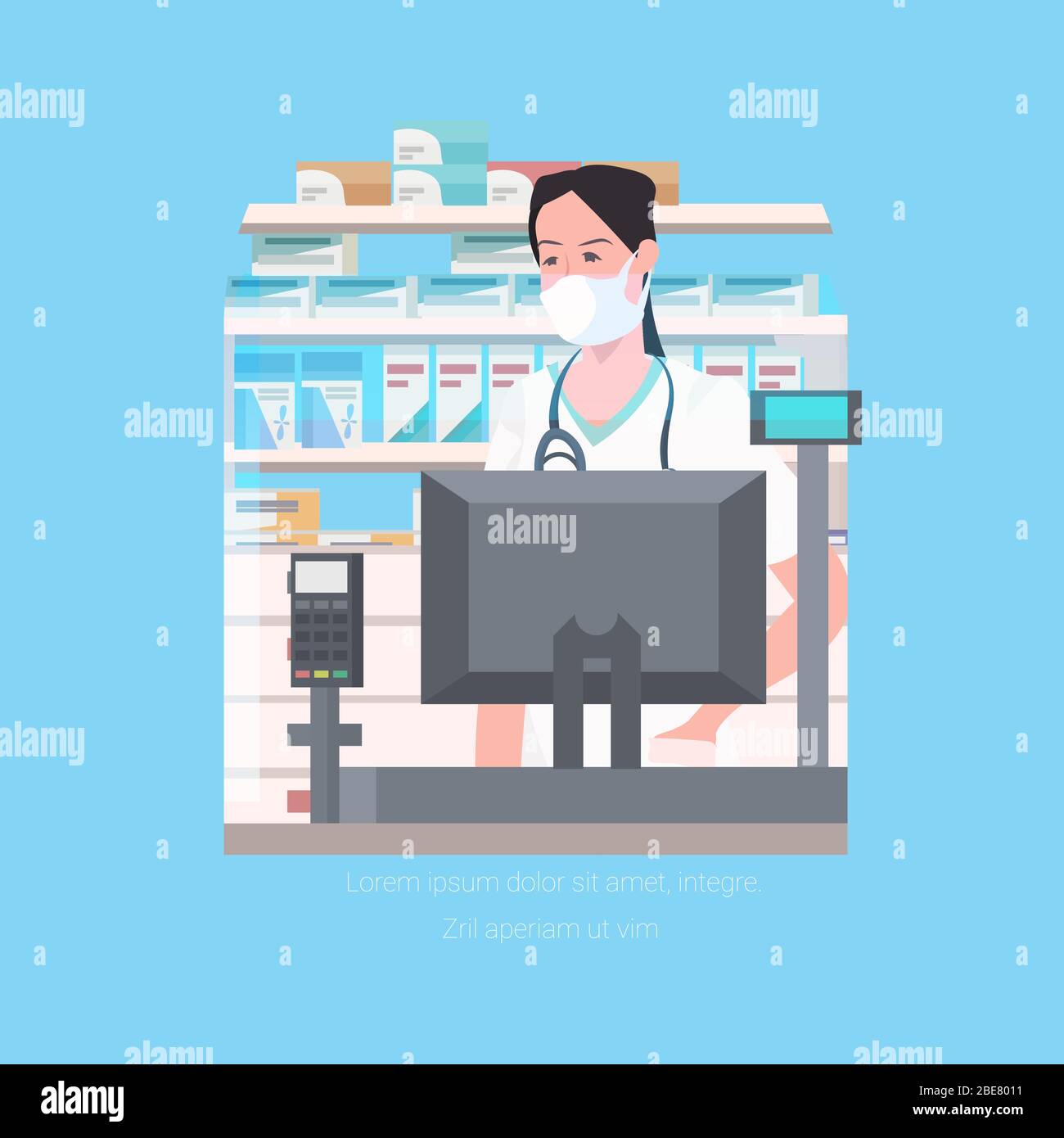Pharmacy counter Stock Vector Images - Alamy