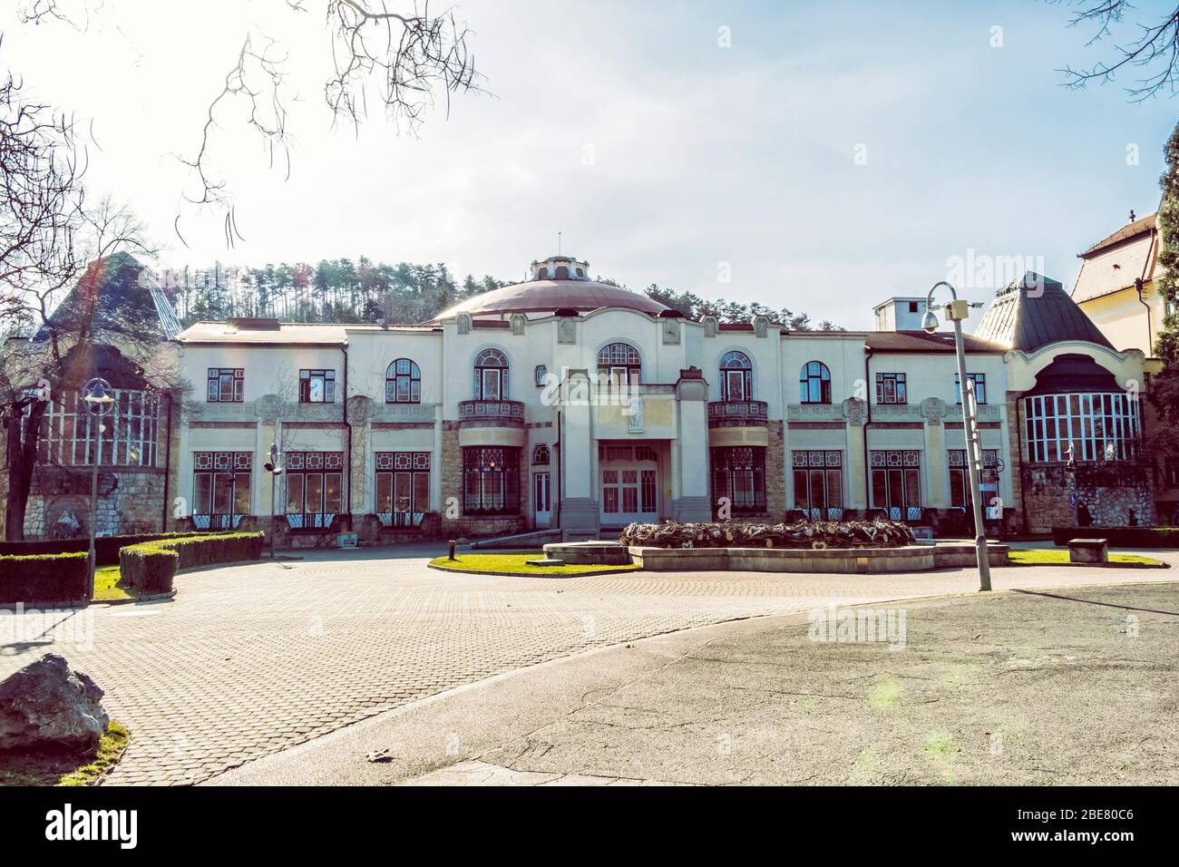 Historical buildings in Piestany spa, Slovak republic. Architectural ...