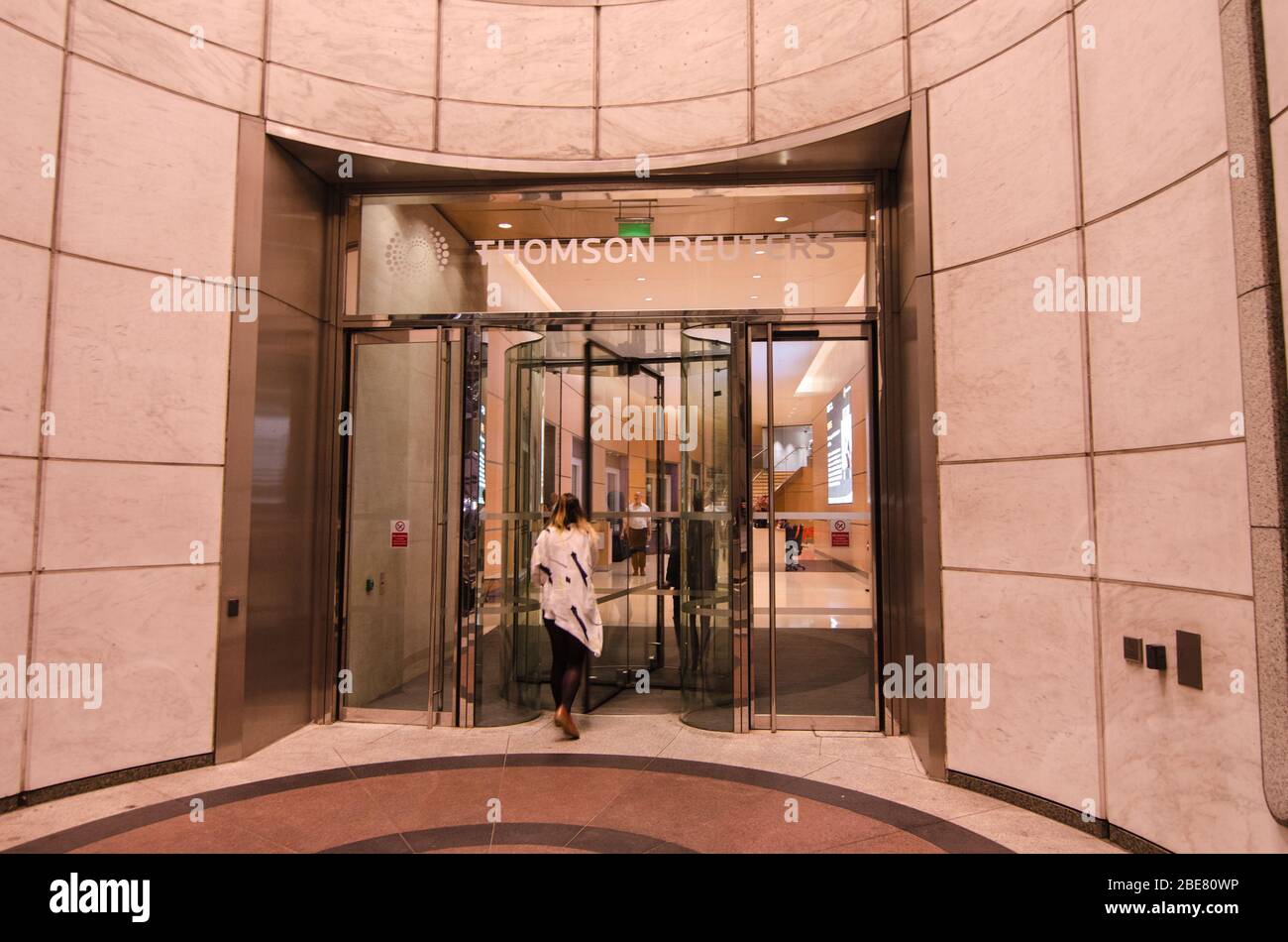 LONDON- Thomas Reuters building in Canary Wharf, a Canadian media and ...
