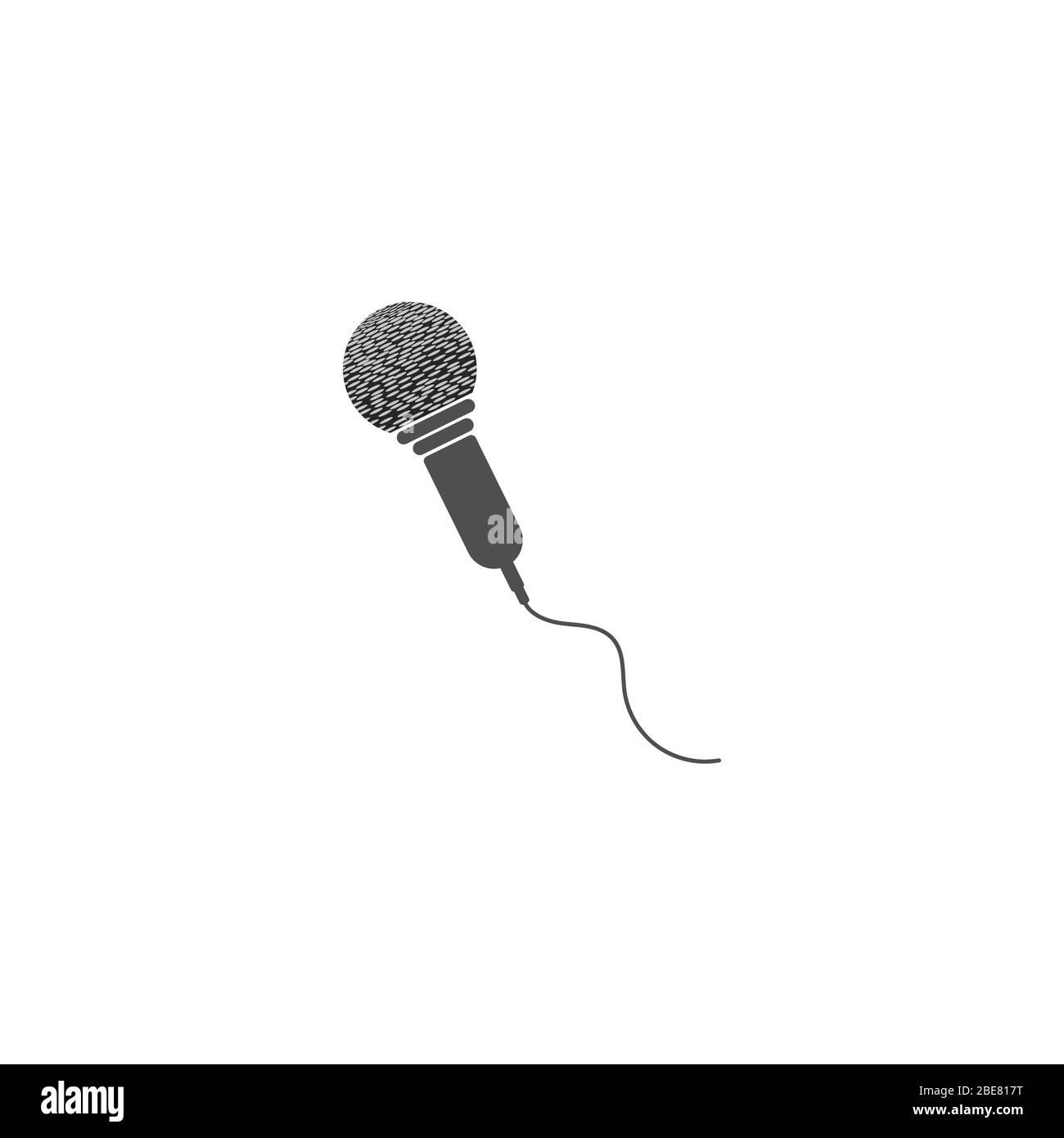 Microphone Icon in trendy flat style isolated on grey background, for ...
