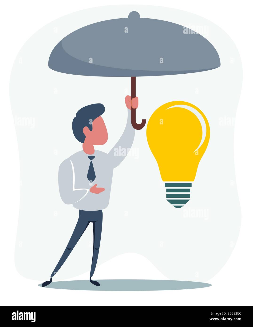 Businessman Protecting His Idea Stock Vector Image & Art - Alamy