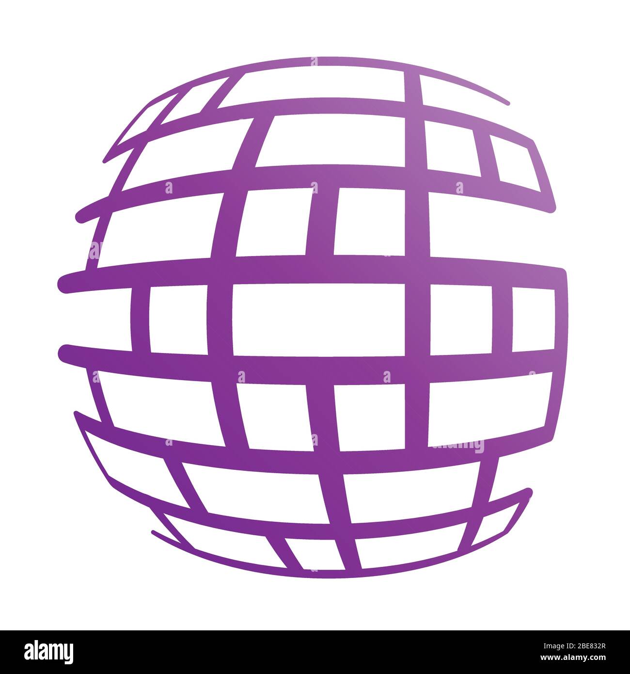 abstract globe symbol, isolated vector icon, internet and social ...