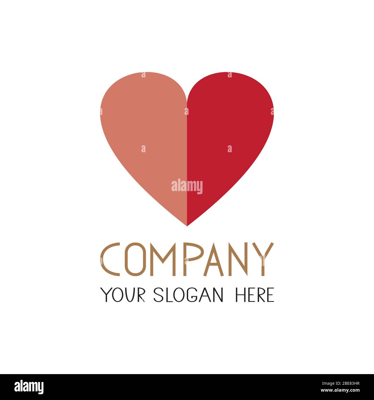 Heart icon. Two piece heart vector. Half heart Stock Vector Image & Art ...