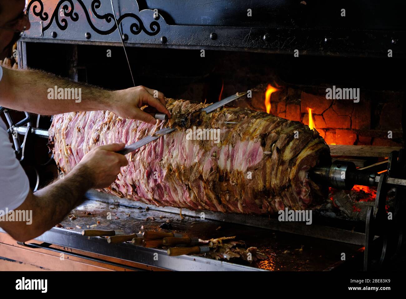 Istanbul, Turkey / February 2020 - Cag Kebap, Traditional Turkish Kebap ...