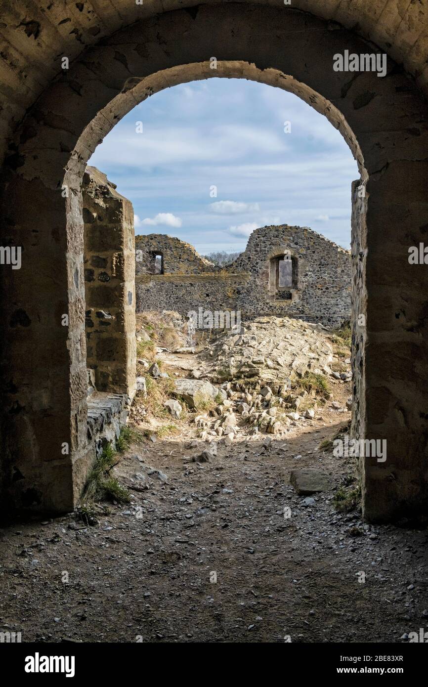 Interior of Somoska castle, Slovak republic. Travel destination ...