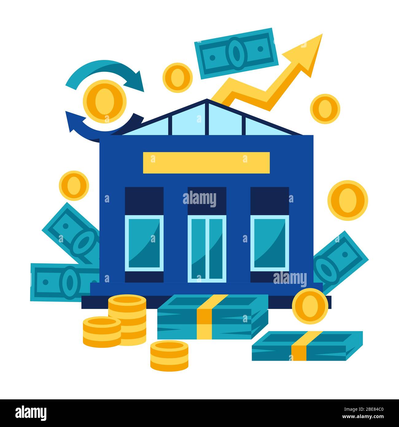 Illustration of bank and money Stock Vector Image & Art - Alamy