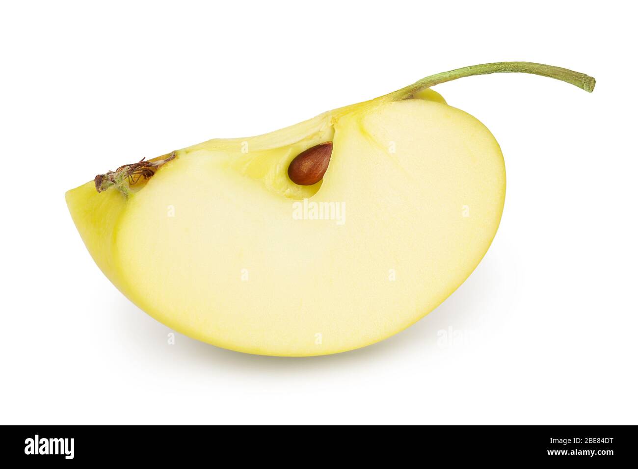 yellow apple slice isolated on white background with clipping path and ...