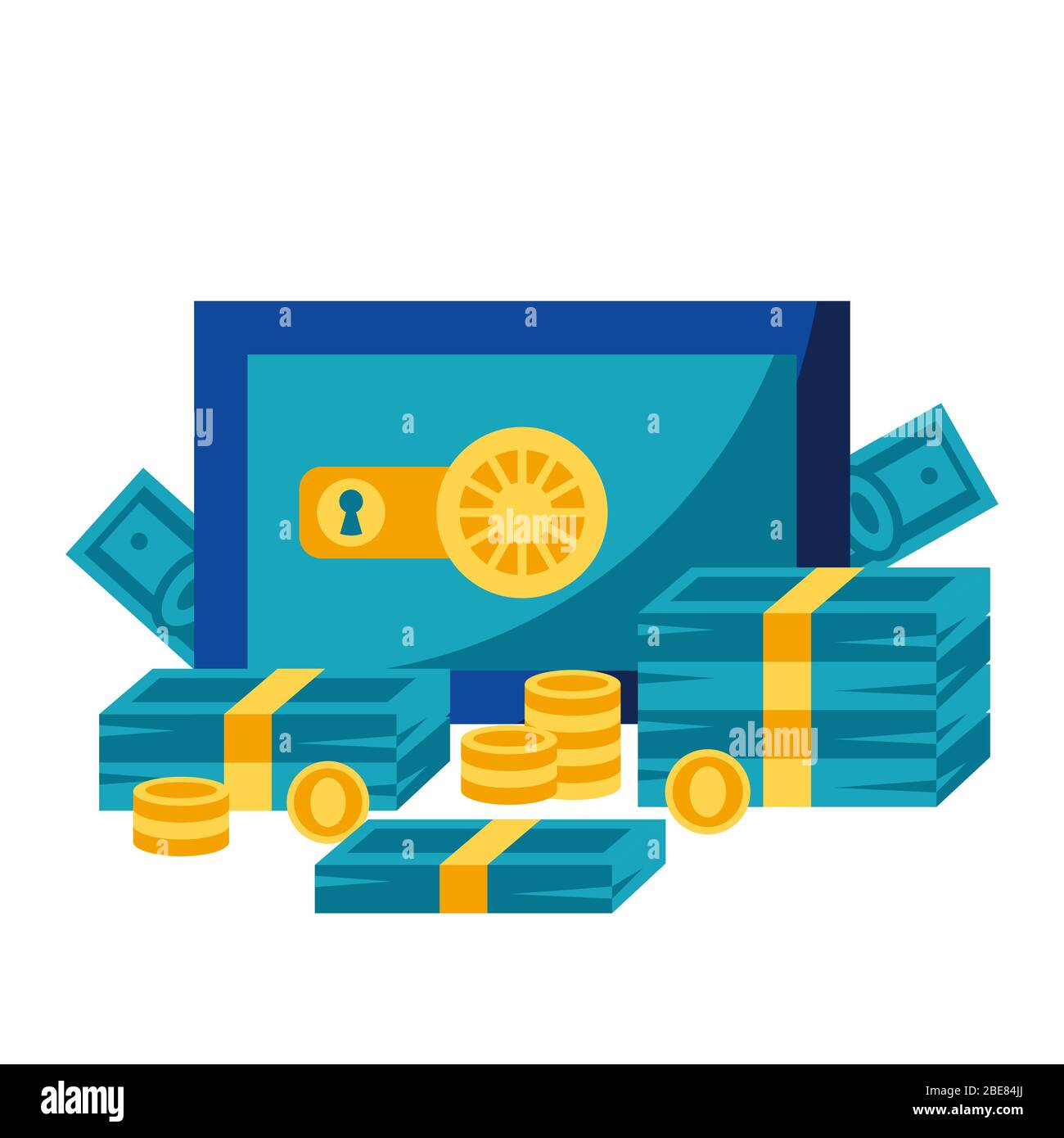 Illustration of safe and money Stock Vector Image & Art - Alamy