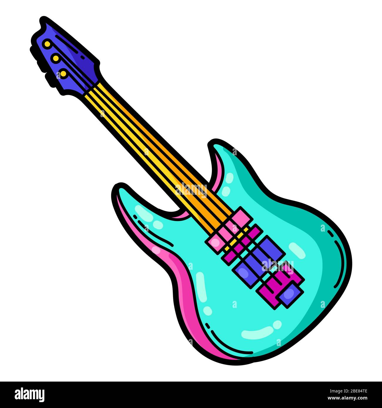 Illustration Of Cartoon Musical Electric Guitar Stock Vector Image