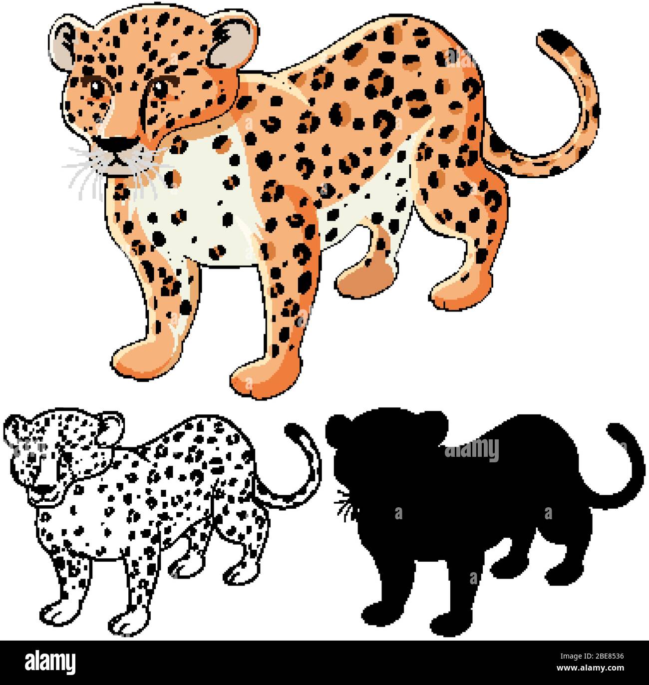 Set of leopard cartoon illustration Stock Vector Image & Art - Alamy