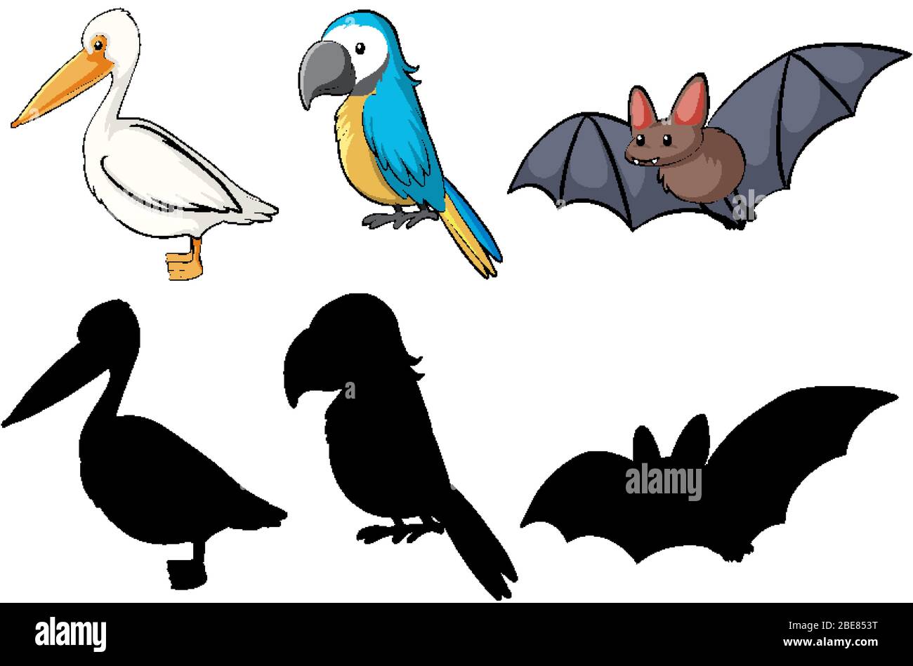 Set of animal in color and shadow illustration Stock Vector Image & Art ...