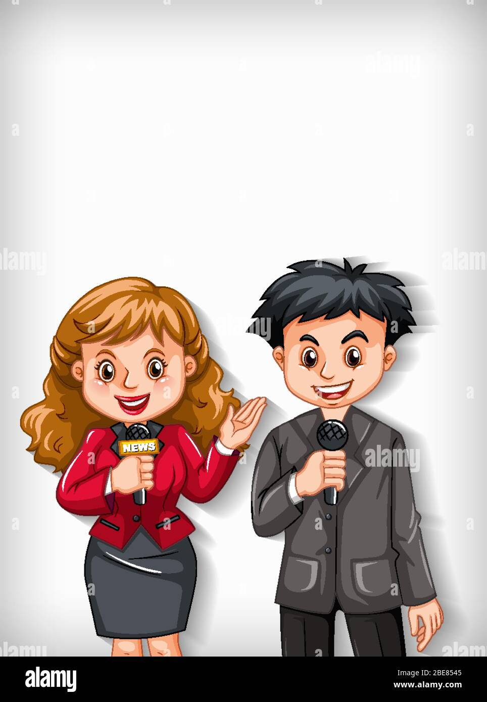 Background template design with two reporters illustration Stock Vector ...