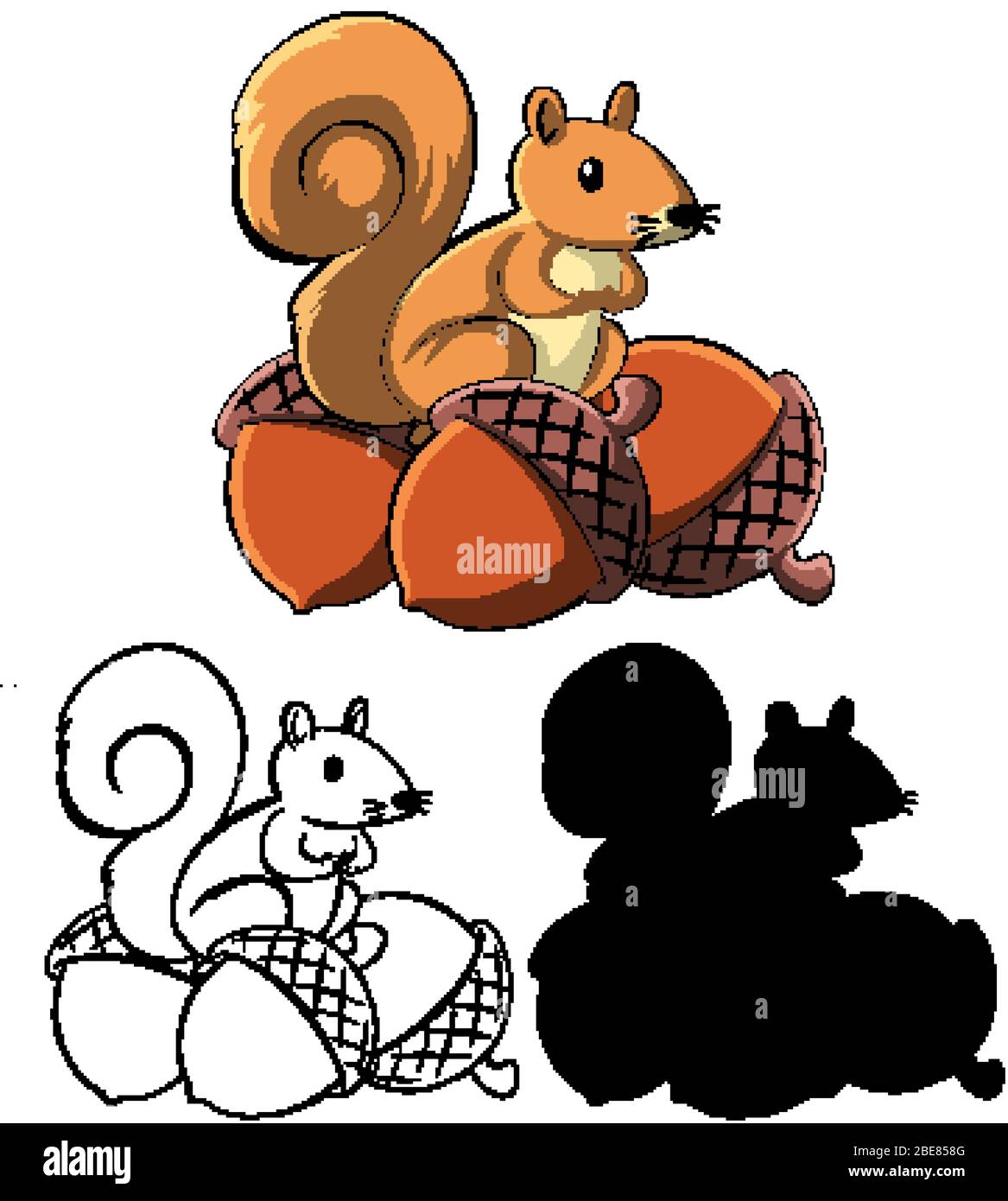 Set of squirrel cartoon illustration Stock Vector Image & Art - Alamy