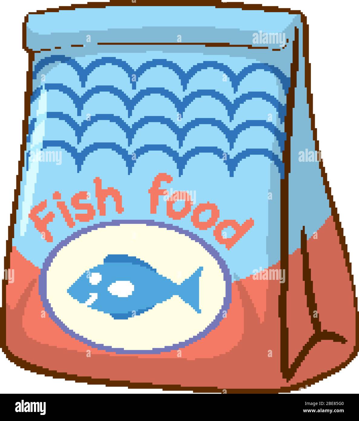 Bag of fish food on white background illustration Stock Vector Image ...