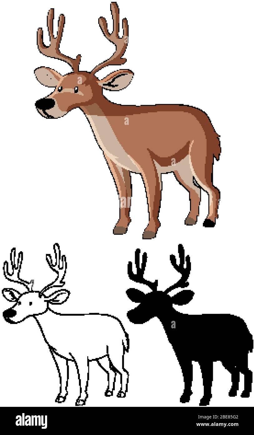 Set of deer cartoon illustration Stock Vector Image & Art - Alamy