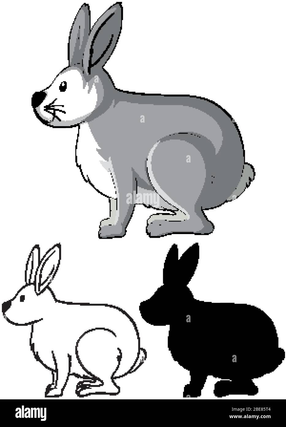 Set of rabbit cartoon illustration Stock Vector Image & Art - Alamy