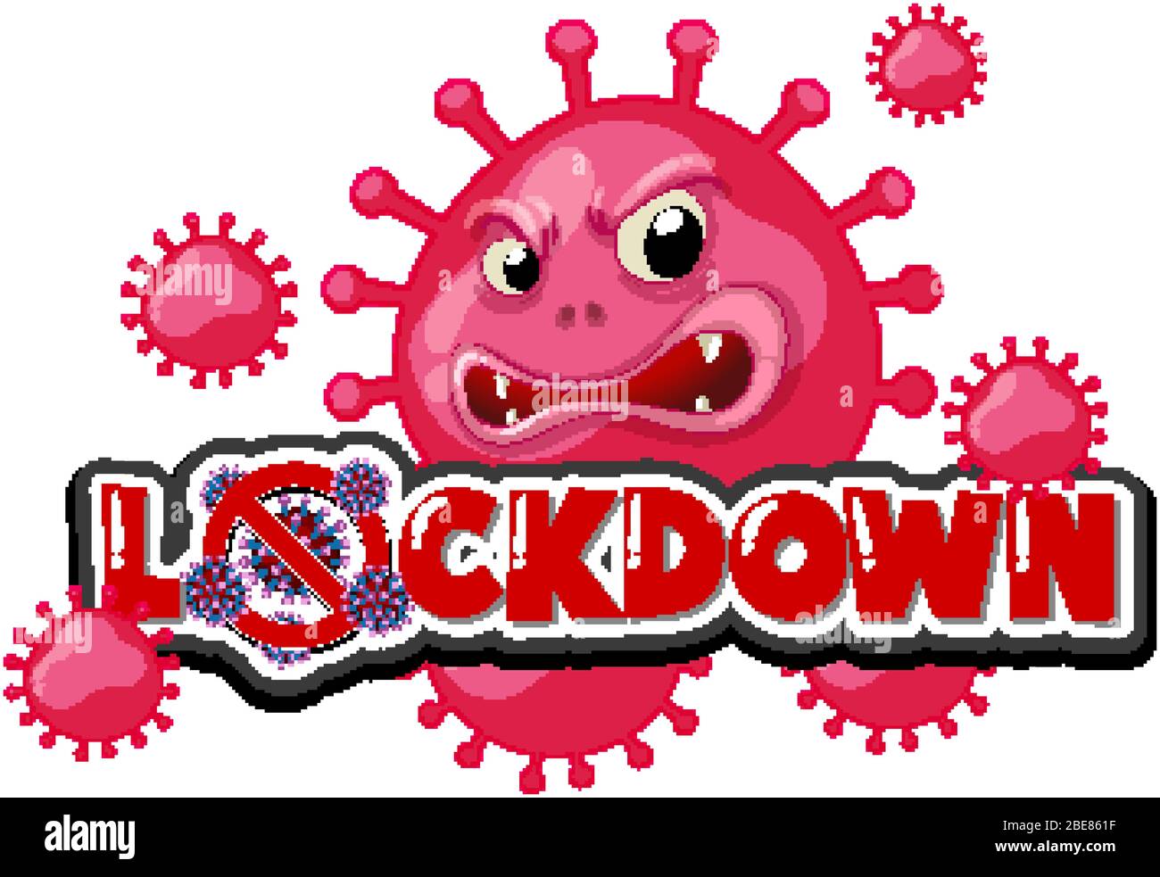 Coronavirus poster design with word and virus cell illustration Stock ...