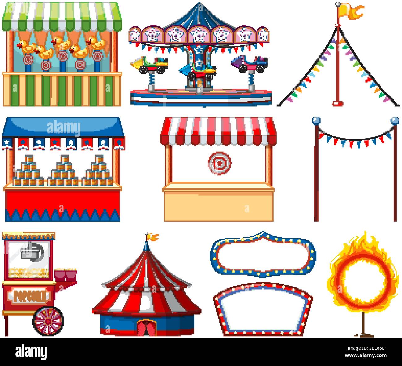 Set of circus items on white background illustration Stock Vector Image ...