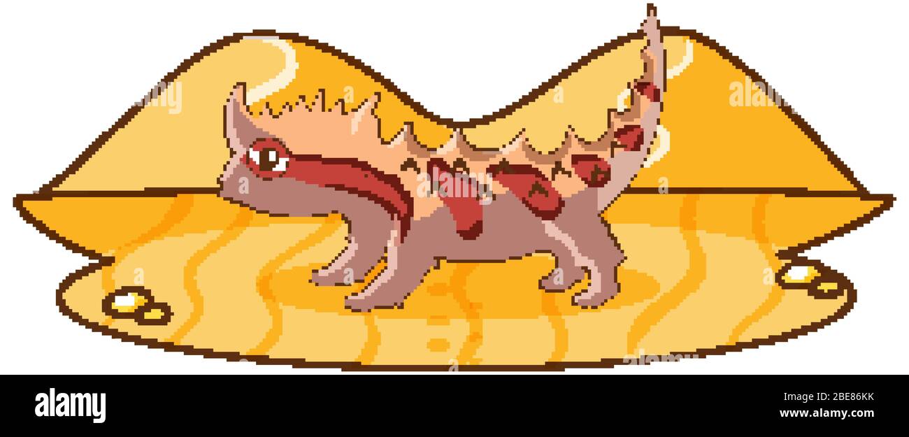 Desert horned lizard in the desert field illustration Stock Vector ...