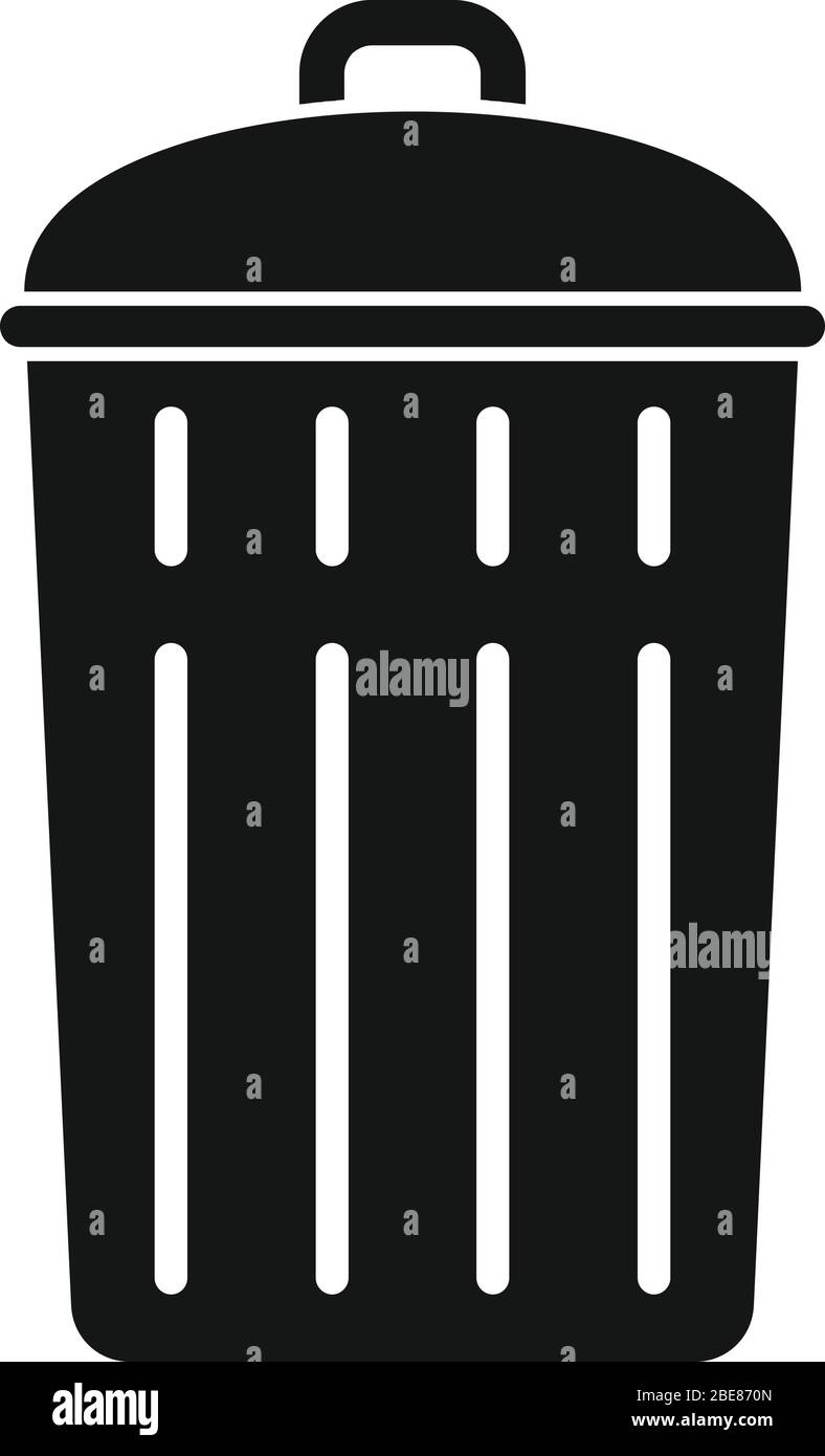 Steel recycle bin icon. Simple illustration of steel recycle bin vector ...