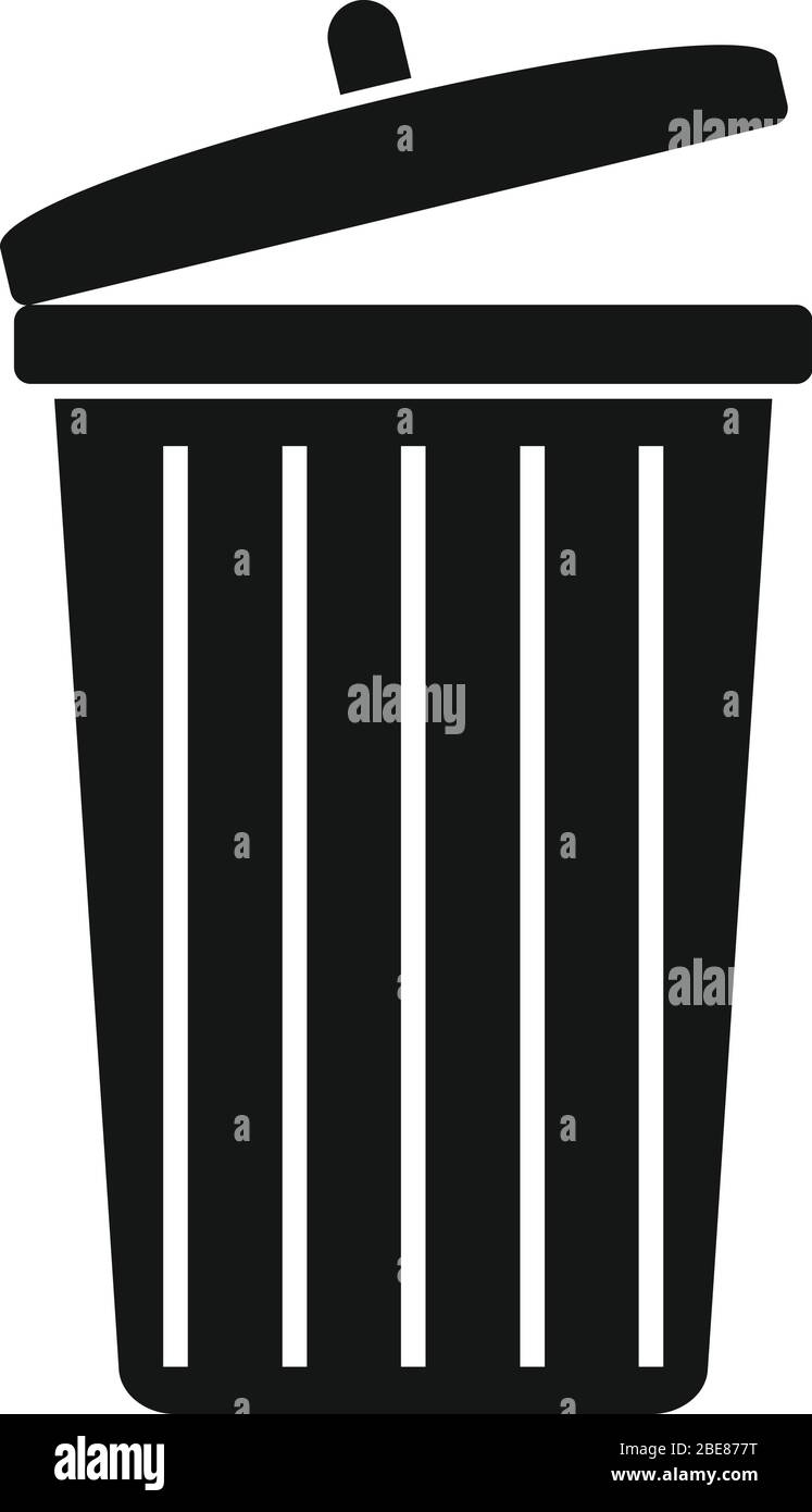 Garbage bin icon. Simple illustration of garbage bin vector icon for web design isolated on ...