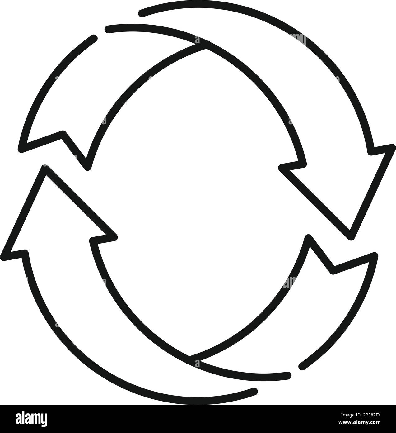 Recycling arrows icon. Outline recycling arrows vector icon for web ...