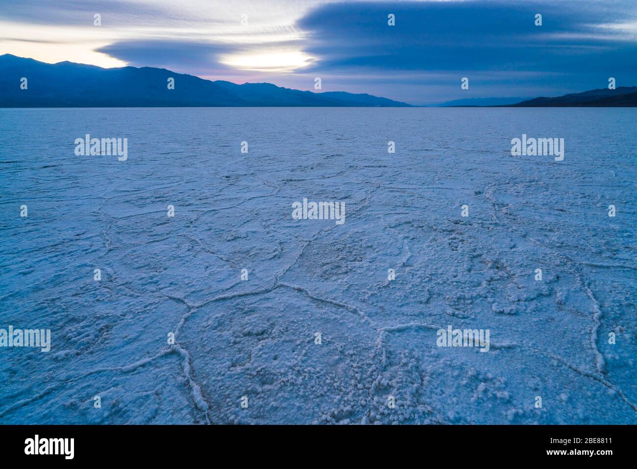 bad water basin landscape at sunset ,death valley national park ...